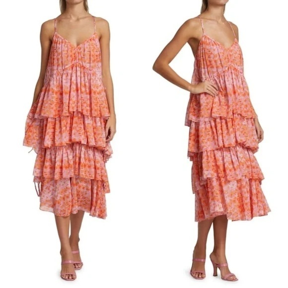 cinq a sept | Dresses | Cinq A Sept Rachel Tiered Ruffle Midi Dress ...